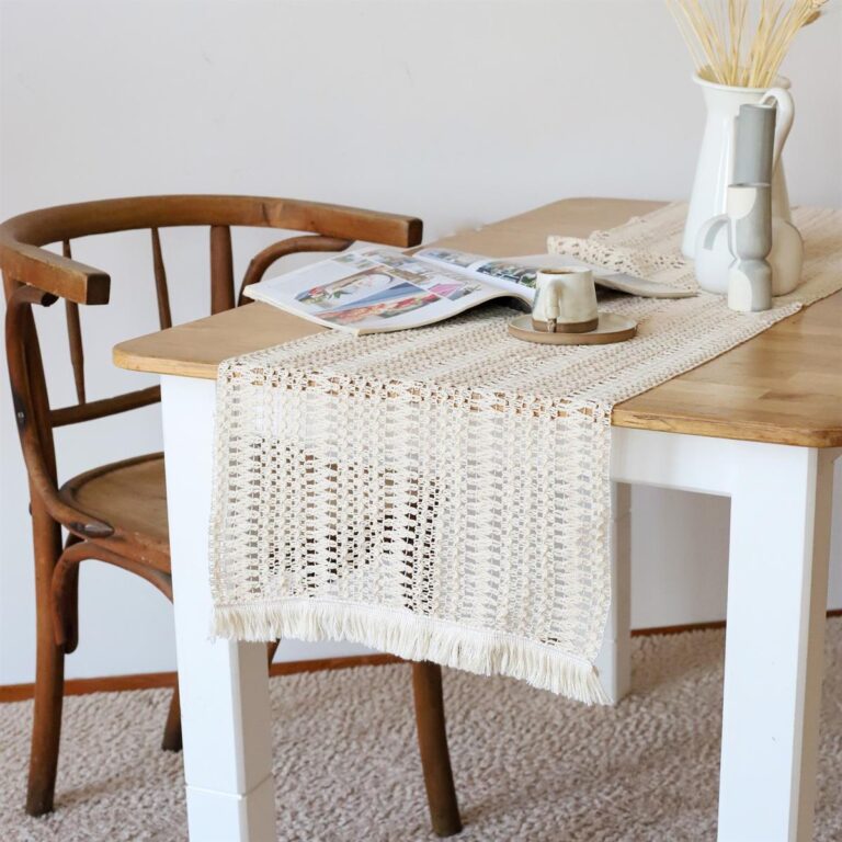 Runner Masa Örtüsü Ham Pamuk Örme Dantel Saçaklı Rome - Birlik 1952