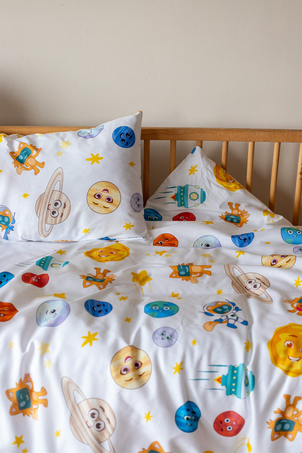 Miniyo Gezegenler Bebek Çocuk Pamuklu Lastikli Çarşaf - Birlik 1952